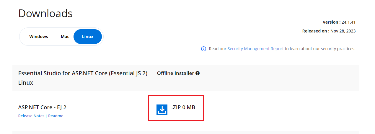 Downloading Syncfusion Essential Studio Linux installer - Syncfusion