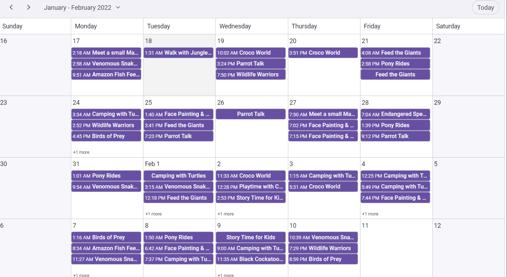Appointments in ASP.NET CORE Syncfusion Schedule Component