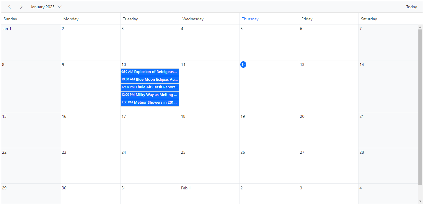 Row Auto Height In ASP NET CORE Schedule Component