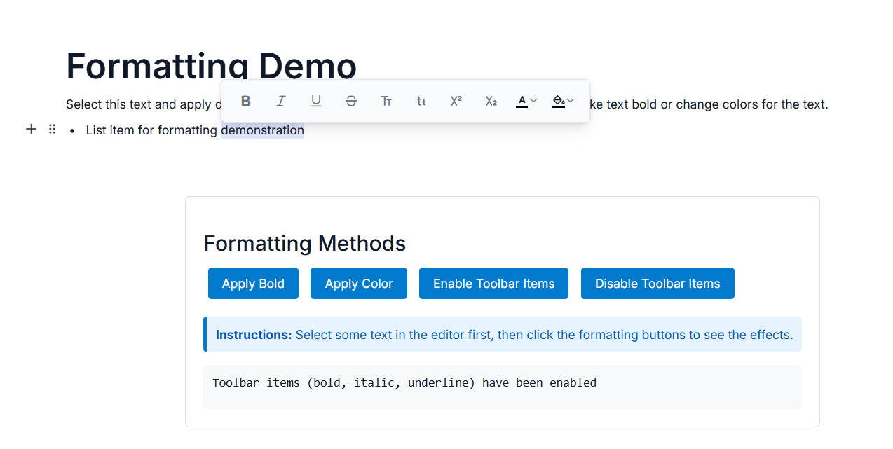 Methods in ASP.NET MVC Block Editor Control | Syncfusion