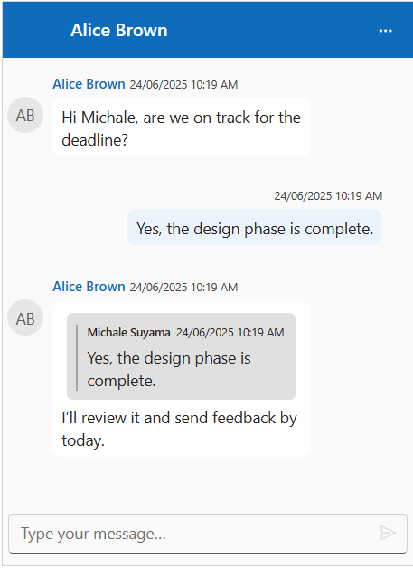 Messages In Aspnet Mvc Chat Ui Control Syncfusion