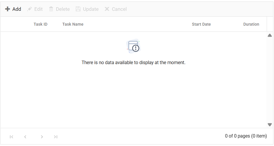 Customize the Empty Record Template in Syncfusion ASP.NET MVC TreeGrid
