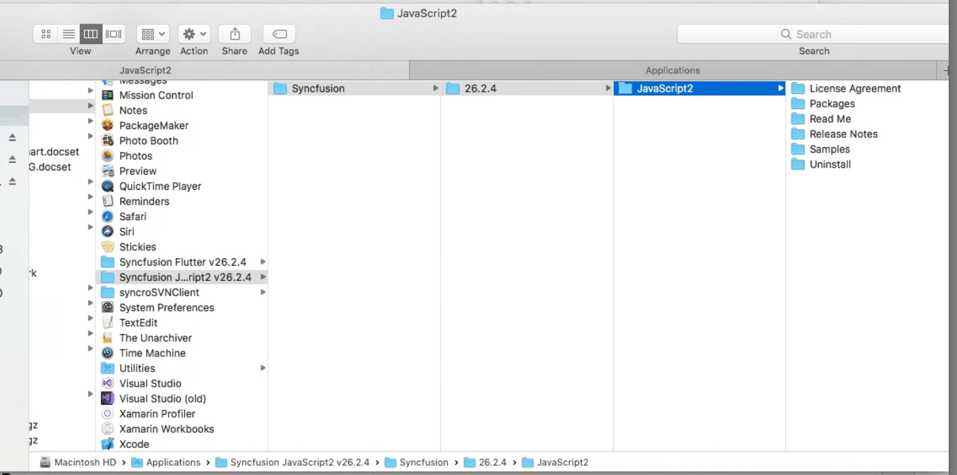 Installation using mac installer in Vue | Syncfusion